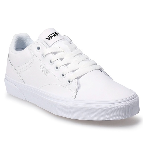 Vans | Shoes | Vans Seldan Womens Shoes Size 5 White Leather Like New ...